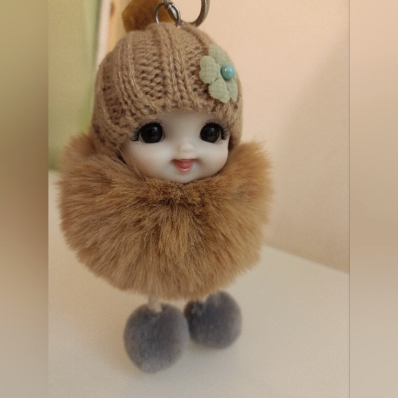 Accessories | 215absolutely Adorable Keychain Fuzzy Baby Girl In ...